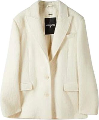Patrizia Pepe Femme, Vestes, Blanc, Taille: 38 FR Blazer souple en laine m&eacute;lang&eacute;e