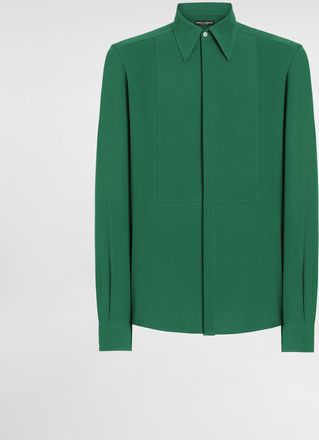 Dolce & Gabbana Hemd Aus Cr&ecirc;pe De Chine In Gold - Mann Hemden 40