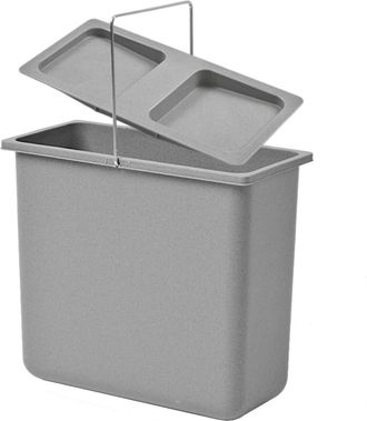 Hailo 1069619 Inneneimer mit Deckel | Abfalleimer 12 L Kunststoff mit Deckel grau | Passend für Abfallsammler Alegro, Cargo und XXL | Original Ersatzteil