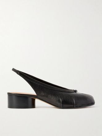 Maison Margiela Tabi Slingback-pumps Mit Geteilter Kappe Aus Leder - Schwarz