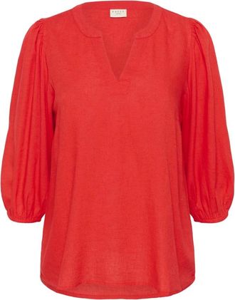 Kaffe Curve Femme, Blouses et Chemises, Rouge, Taille: 50 FR Blouses