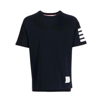 Thom Browne Cotton 4-Bar Tee - - Tops - Herren - Blau - 2XL