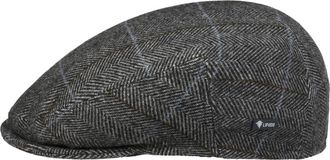LIPODO Flatcap Karomuster Gefütterte Schiebermütze mit Wolle Made in Italy Herren Herbst/Winter anthrazit 58 cm