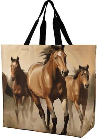 Generic Chevaux Sac Courses Grand Tote Bag Imperm&eacute;able Sac &Agrave; Bandouli&egrave;re Pour Gym Quotidienne Universit&eacute;
