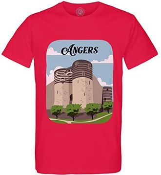Fabulous T-Shirt Homme Col Rond Coton Bio Angers Château France Ville Voyage Tourisme