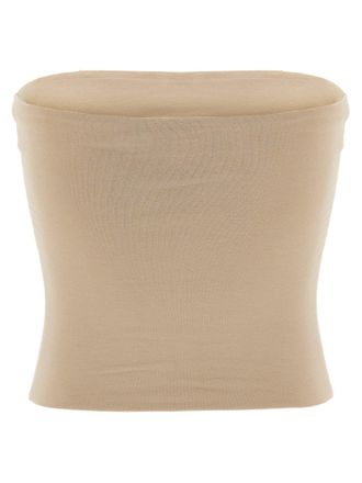 Brunello Cucinelli Womens Beige Cotton Sleeveles T-Shirt