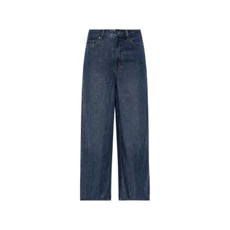 Self Portrait Sequin-embellished Bow-motif Jeans