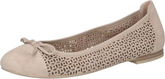 Caprice Damen Ballerinas aus Leder mit Lochmuster, Beige (Sand Suede), 39 EU