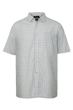 Walker and Hawkes Chemise pour Homme - Coton/Carreaux/Manches Courtes/Campagne - Entretien Facile - Bleu - 4XL (50)