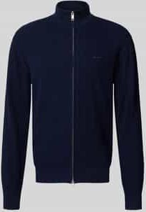 GANT Regular Fit Strickjacke aus Baumwoll-Woll-Mix Modell HERRINGBONE TEXTURE ZIP