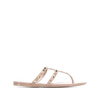 Valentino Garavani Femme, Chaussures, Rose, Taille: 38 EU Sandales Plates en Caoutchouc Rockstud