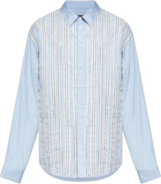 Dsquared2 Homme, Chemises, Bleu, Taille: M Striped Pattern Shirt