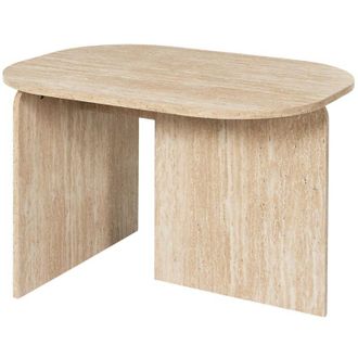 The Home Deco Factory Table basse ovale effet travertin PIETRA