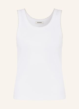 Sandro Sandro Top Mit Schmuckperlen weiss