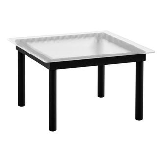 HAY Table basse en verre Kofi, pietement en ch&ecirc;ne Hay