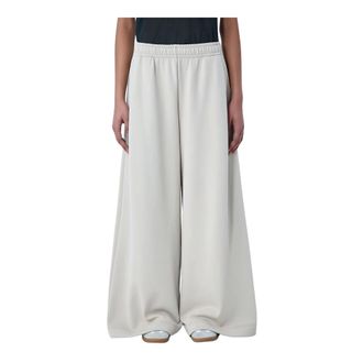 Lacoste Femme, Pantalons, Beige, Taille: 38 FR Pantalon Large avec Taille &Eacute;lastiqu&eacute;e