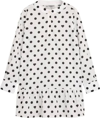 Fiorucci Femme, Robes, Blanc, Taille: 42 FR Robe Mini &agrave; Volants en Cr&ecirc;pe de Chine &agrave; Pois