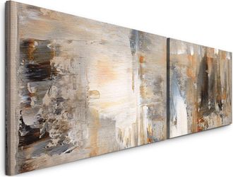 Paul Sinus Art Abstrakt 180x50cm - 2 Wandbilder je 50x90cm - Kunstdrucke - Wandbild - Leinwandbilder fertig auf Rahmen