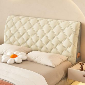 Generic Bettkopfteil Bezug Kissen im europ&auml;ischen Stil dick gepolstert weich dehnbar in Standardgr&ouml;&szlig;e f&uuml;r Doppelbetten Betten staubdicht Kopfteil Bezug Wei&szlig; K