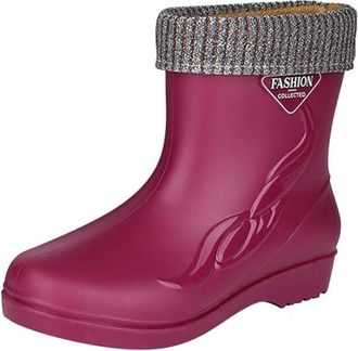 Generico Bottines de pluie avec isolation thermique pour femme pour climat humide ext&eacute;rieur urbain Bottes &agrave; adh&eacute;rence am&eacute;lior&eacute;e r&eacute;sistantes au froid Design erg