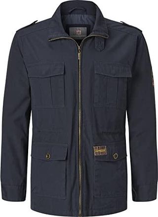Jan Vanderstorm Homme Veste Style Militaire Bror Bleu, 4xl (xxxxl) - 70