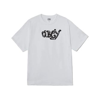 Obey Homme, Tops, Blanc, Taille: S Marker Classic T-Shirt