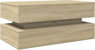 vidaXL Table basse avec lumi&egrave;res led ch&ecirc;ne sonoma 90x50x40 cm Vidaxl