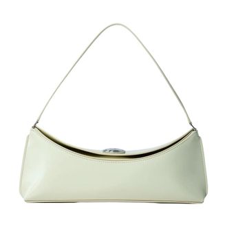 Jacquemus Schultertasche aus glattem Leder mit Logo - - Bags - Damen - Gelb - ONE SIZE
