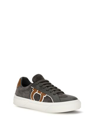 Ferragamo Mens Gancini Sneakers Daytona Grey Upper: Suede; Sole: Rubber