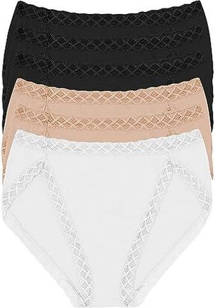 Natori Lot de 3 Coupes françaises Bliss pour Femme, Noir/Café/Blanc, X-Small