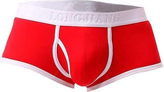 SoonerQuicker Boxer Hommes Doux Slips Culottes Shorts sous-vêtements Slip Lingerie Lot String Homme Sexy pour Lettre imprimée Bulge Pouch Translucide Couleur Unie C