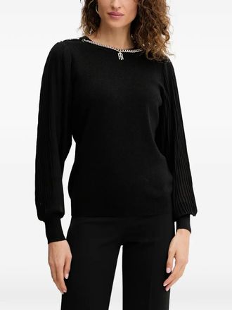 Fracomina pull en maille &agrave; manches pliss&eacute;es - Noir