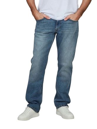 Cross Jeans Herren Stretch Regular Fit Dylan Jeanshose Hose Denim, Länge:30L, Farbe:Mid Blue (E 195-150), Weite:34W
