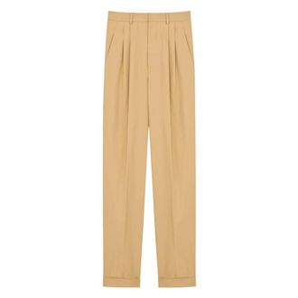 Saint Laurent Schmal geschnittene Hose aus technischer Baumwolle - - Trousers - Herren - Beige - L