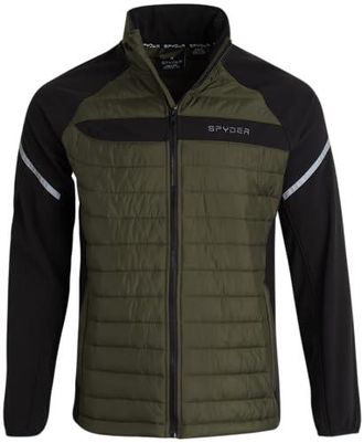 Spyder Active 2fer Veste coupe-vent matelass&eacute;e isolante &agrave; bulles pour homme avec manches Softshell Tailles : S-XL, vert olive, Medium