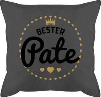 Shirtracer Kissen 50x50 - Patenonkel - Bester Pate - 50 x 50 cm - Grau - Geschenk für Geschenke Paten Patenonkel+Geschenk