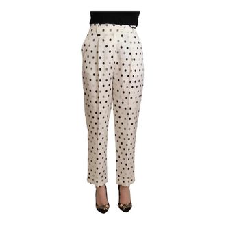 Ermanno Scervino Punkte Seidenhose Gerades Bein - - Trousers - Damen - Wei&szlig; - S