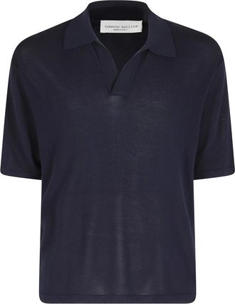 Roberto Collina Homme, Tops, Bleu, Taille: XL Polo Mc Comfy Fit