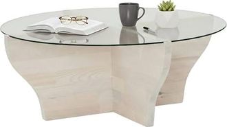 Dmora Couchtisch Almach 92x92x36h cm Wei&szlig;, mit Zeitungsablage