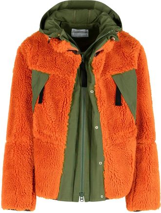 sacai Veste de m&eacute;lange en laine orange Sacai Sherling
