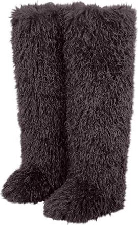 Generic Bottes dhiver en laine dagneau pour femme - Bottes hautes - Bottes longues avec bout rond - Bottes au-dessus du genou pour femme - 41, lilas, 43 EU
