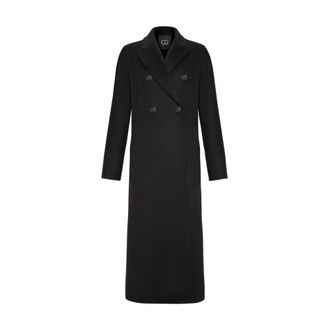 Cesare Gaspari Klassischer luxuri&ouml;ser langer Mantel Rosie - - Coats - Damen - Schwarzk - XL