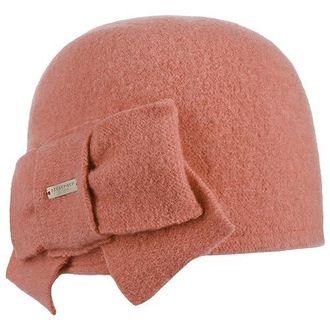Seeberger Chapeau Laine Foul&eacute;e Litika Chapeau en Laine foul&eacute;e Bonnet pour lhiver (Taille Unique - Corail)