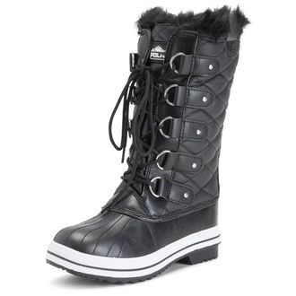 Polar Womens Snow Quilted Tall Winter Snow Waterproof Faux Fur Boots Warm Rain - 4 - BLL37 YC0010