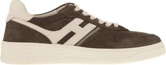 Hogan Low-Top Sneaker - H630 - Suede Trainers With H On The Side - Gr. 8_5 - in Beige - f&uuml;r Damen