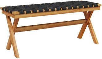 vidaXL Vidaxl - Banc de jardin noir bois massif dacacia et tissu