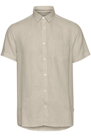 Solid Solid SDAllan Herren Kurzarmhemd aus Leinenmix Hemd mit Kentkragen Knöpfe Regular fit, Größe:XL, Farbe:OATMEAL (130401)
