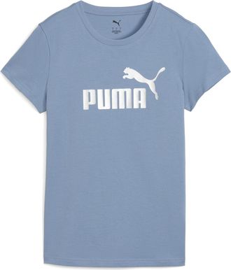 Puma Damen ESS METALLIC No. 1 Logo T-Shirt XS, Cool Blue Metallic Silver
