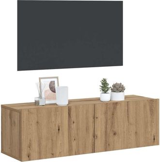 Generic TV Schrank mit 2 Klappt&uuml;ren, TV M&ouml;bel, H&auml;ngeboard, Lowboard, Fernsehschrank, Fernsehtisch, Sideboard, Holzwerkstoff(Wei&szlig; 80x30x30cm) (100x30x30cm)