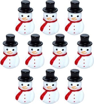 Garneck 10Stücke Teiliges Mini Schneemann Harz Dekorationen für Weihnachten DIY Weihnachtsdeko für Mikro-landschaften und Zuhause Niedliche Miniaturfiguren fü
